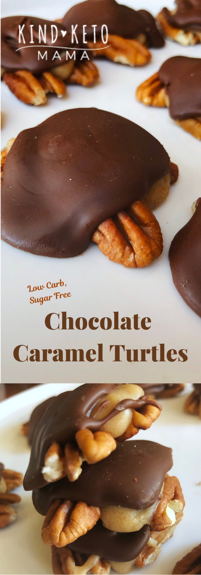 Low Carb Chocolate Caramel Turtles – Kind Keto Mama